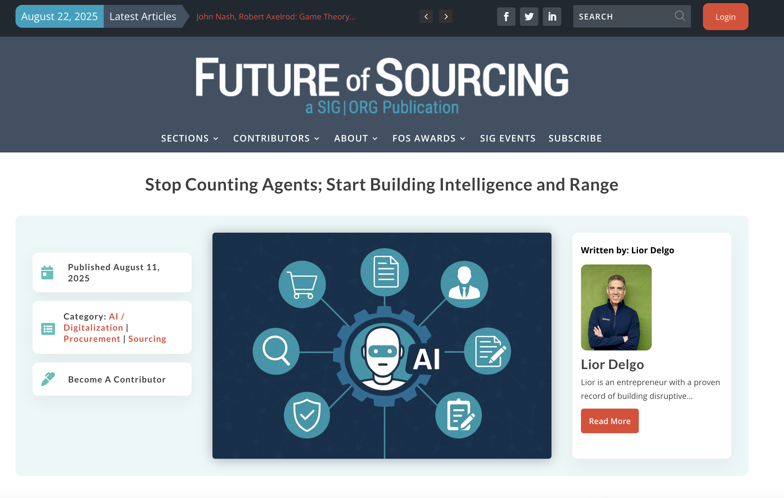 [SIG Future of Sourcing] Stop Counting Agents; Start Building Intelligence and Range